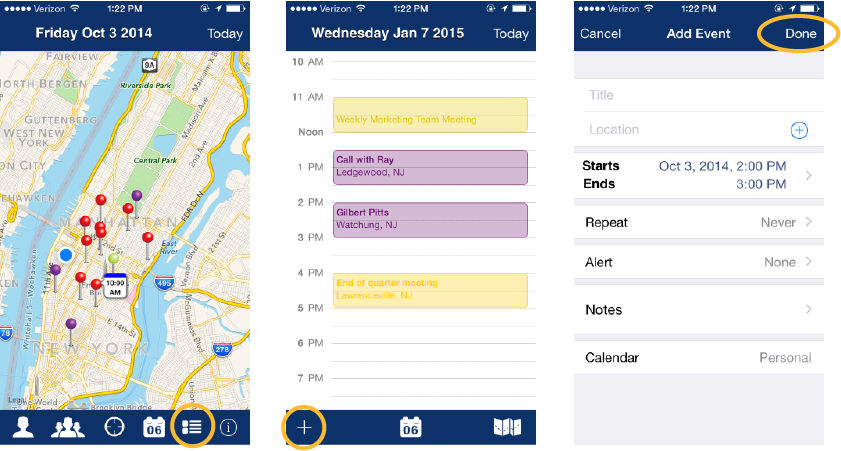Add Appt Iphone 2 Mapview Formerly Sales Navigator Route Planner And Data Map 