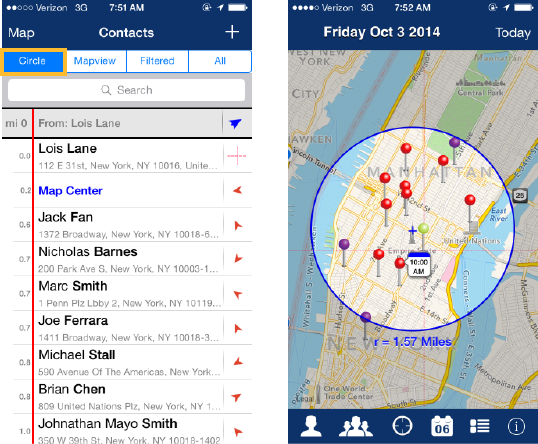 Contact List Views (iPhone) | Mapview (formerly Sales Navigator ...