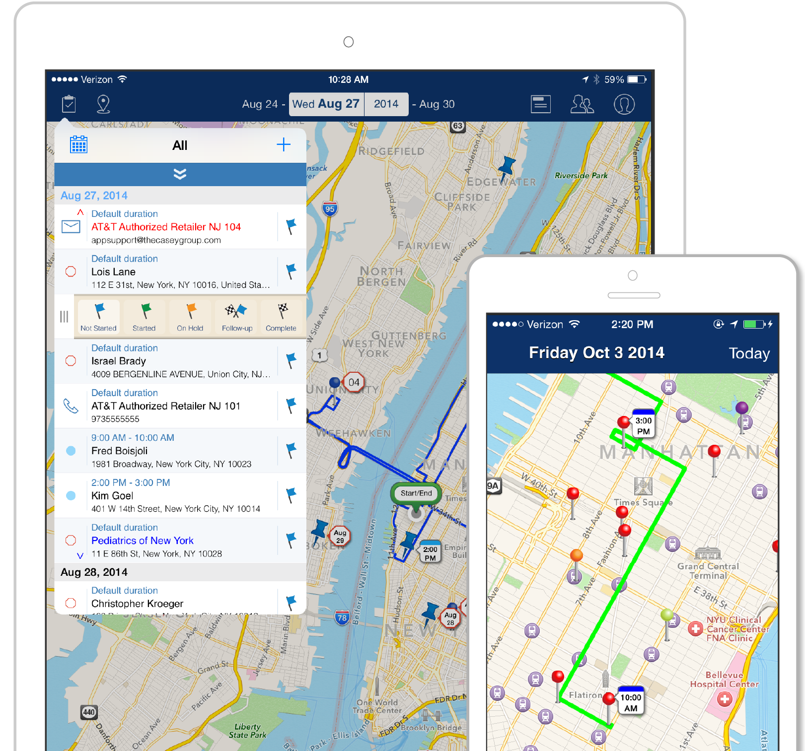 Ipad Contact Management 01 Mapview Formerly Sales Navigator Route Planner And Data Map